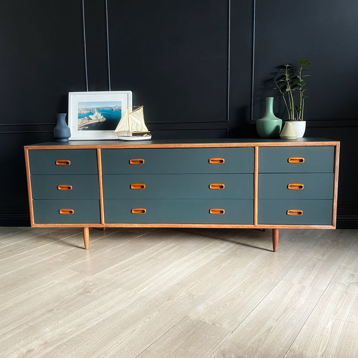 'Alrob Furniture' Dark Green Satin Finish Dresser – Upcycld